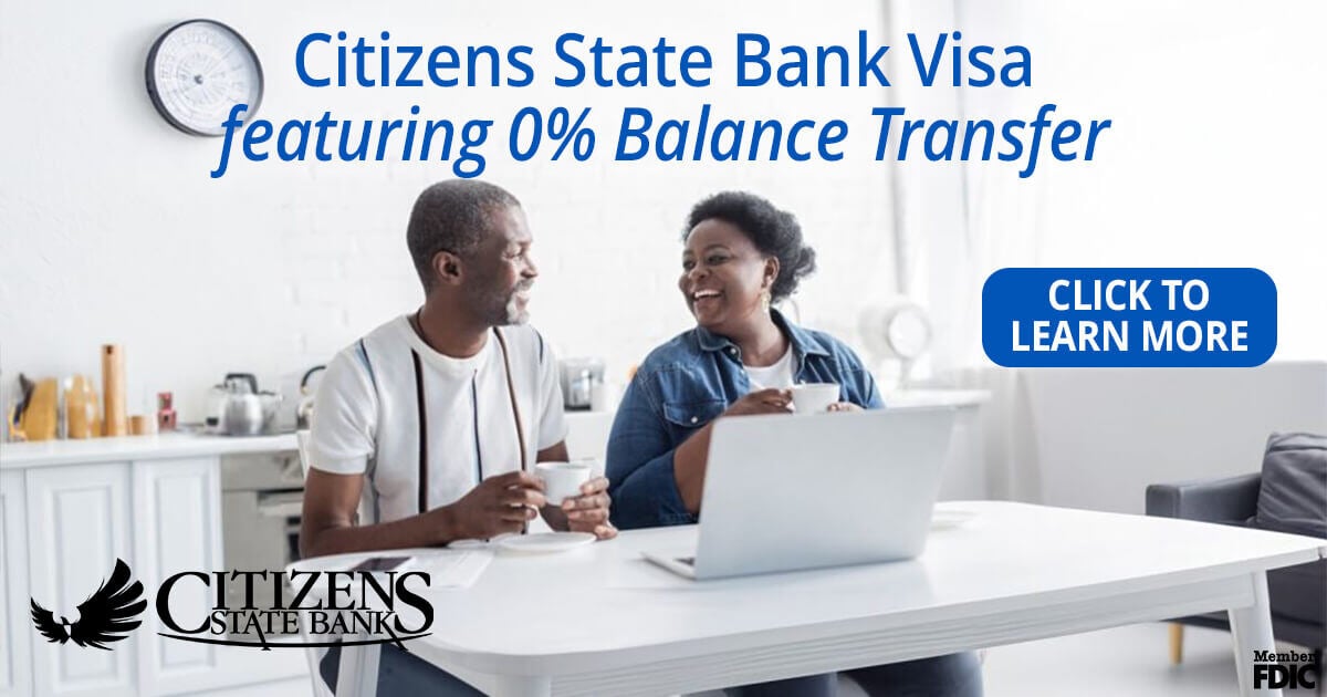 Citizens State Bank Visa Credit Cards